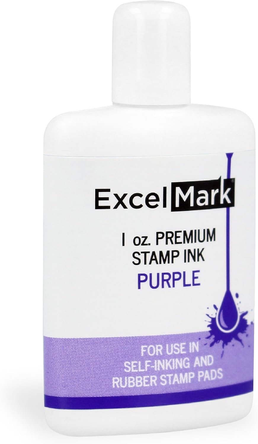 Amazon.com : ExcelMark Premium Self-Inking Stamp Refill Ink - 1 oz ...