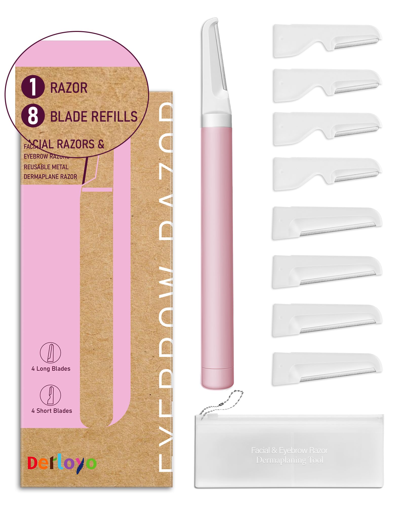 Amazon.com: Dermaplane Razor, Face razors with 8 Refill Blades, Facial ...