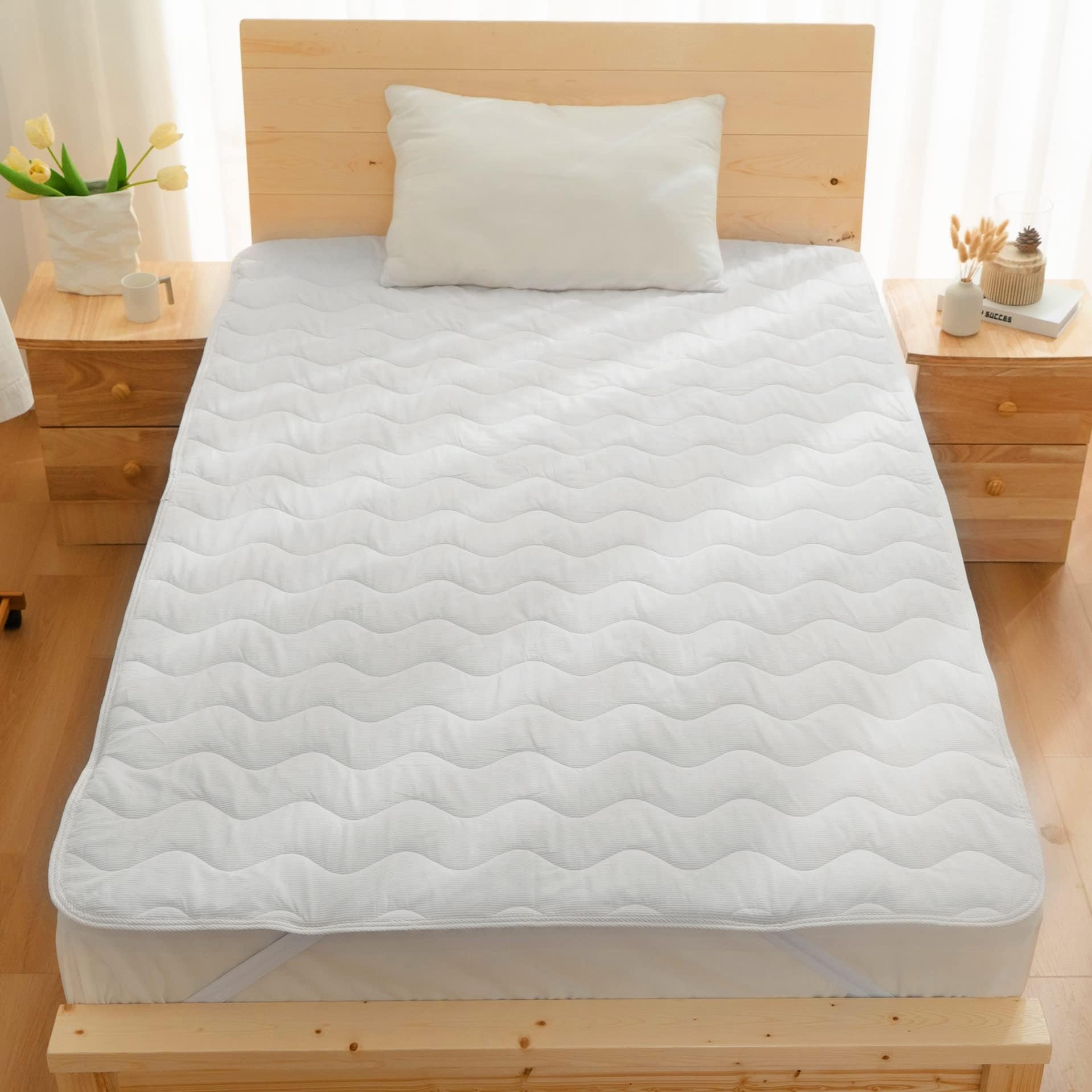 Amazon｜nishikawa【西川】 麻混 敷きパッド シングル 洗える 麻 コットン さらっと さわやか ひんやり ズレにくい 高性能ゴム付き グレー CM03061013｜ベッドパッド ...