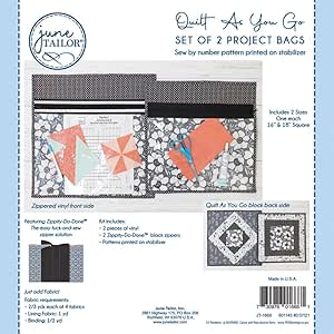 Amazon.com: June Tailor KIT Project Bag, Black Zippity-do-Done(tm), Large
