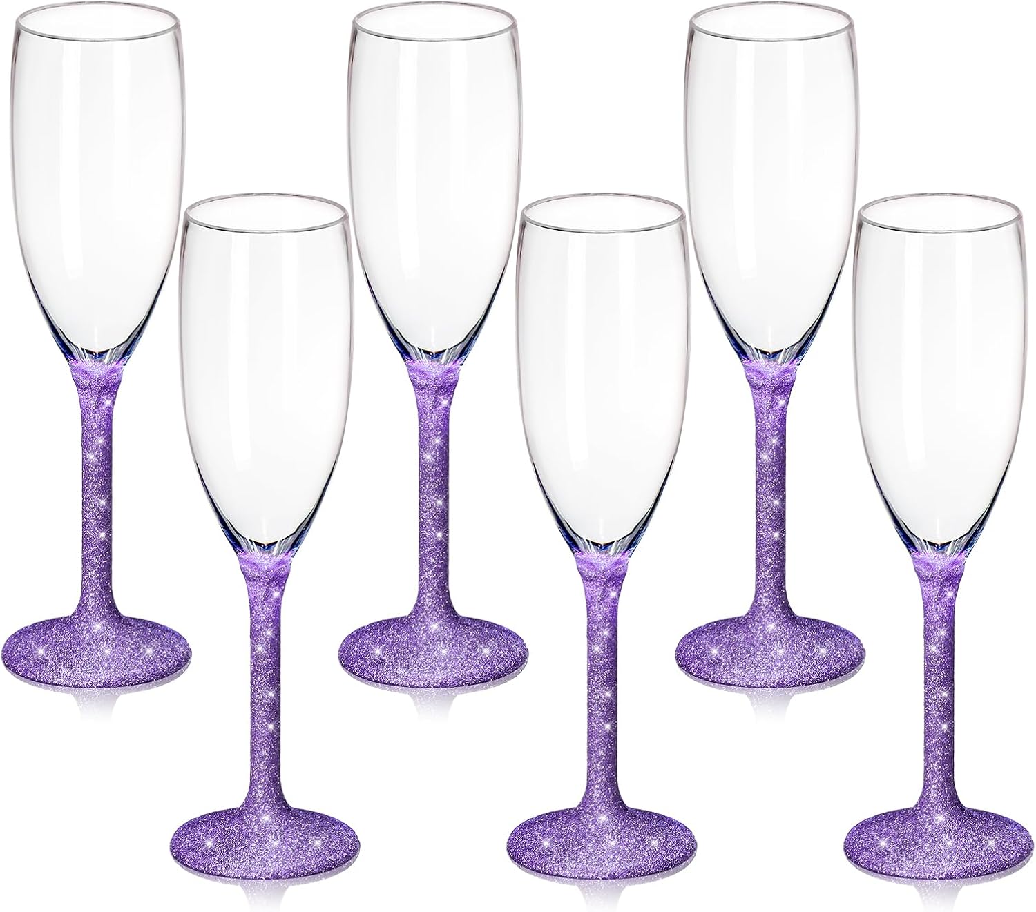 Amazon.com | SKLENICE 6 Pack Purple Plastic Champagne Flutes ...