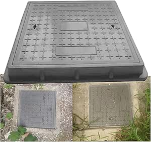Amazon.com: KJYLJYX Square Resin Manhole Cover and Frame, Recessed ...