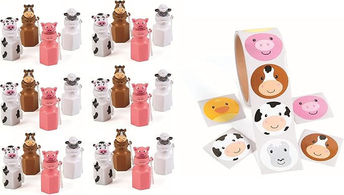 Amazon.com: Fun Express Barnyard Party Favor Bundle, 24 Farm Animal ...