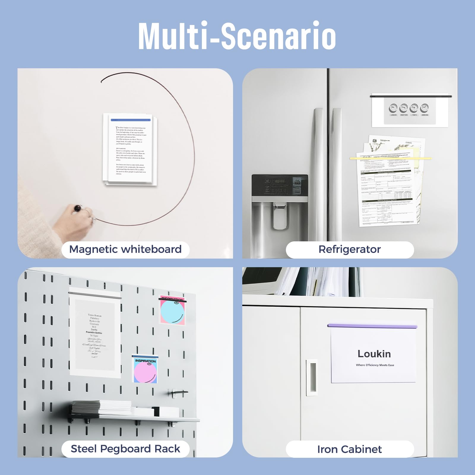 Snapklik.com : Loukin 4 Pcs Rectangular Magnets, Colorful Fridge ...