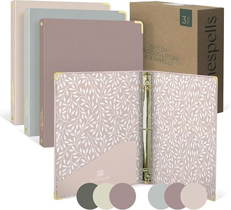 Amazon.com : 3 Ring Binder 1-Inch Rings – 3-Pack of Cute Binders with ...