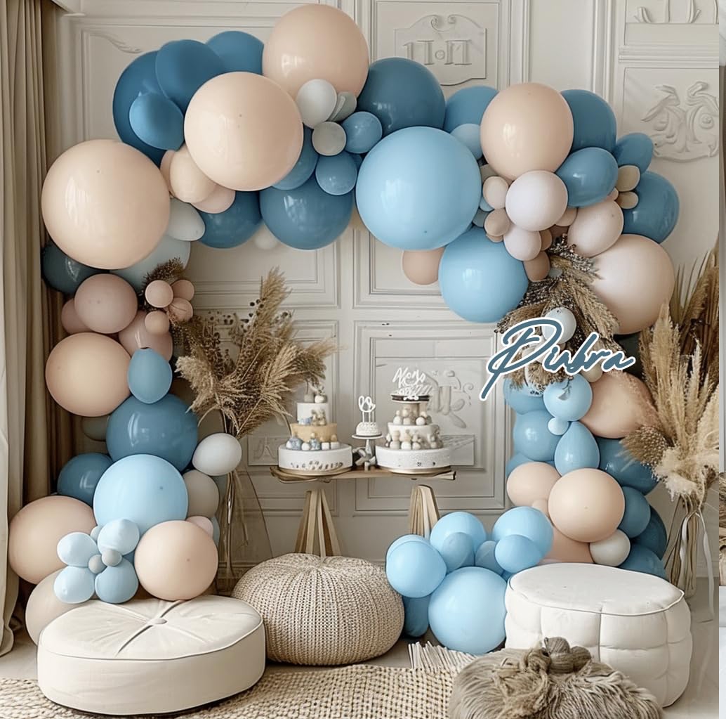 Amazon.com: Dusty Blue Nude Balloon Garland Double Stuffed Pastel Blue ...