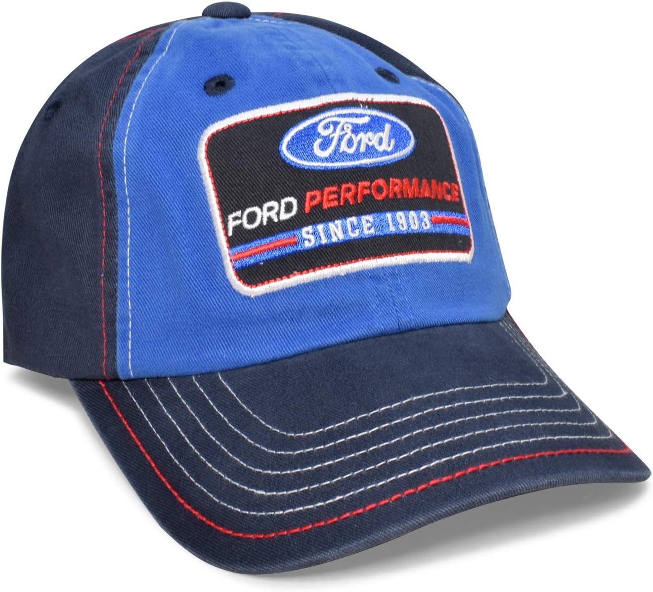 Checkered Flag Blue Front and Black Sprots Baseball Cap for Ford ...