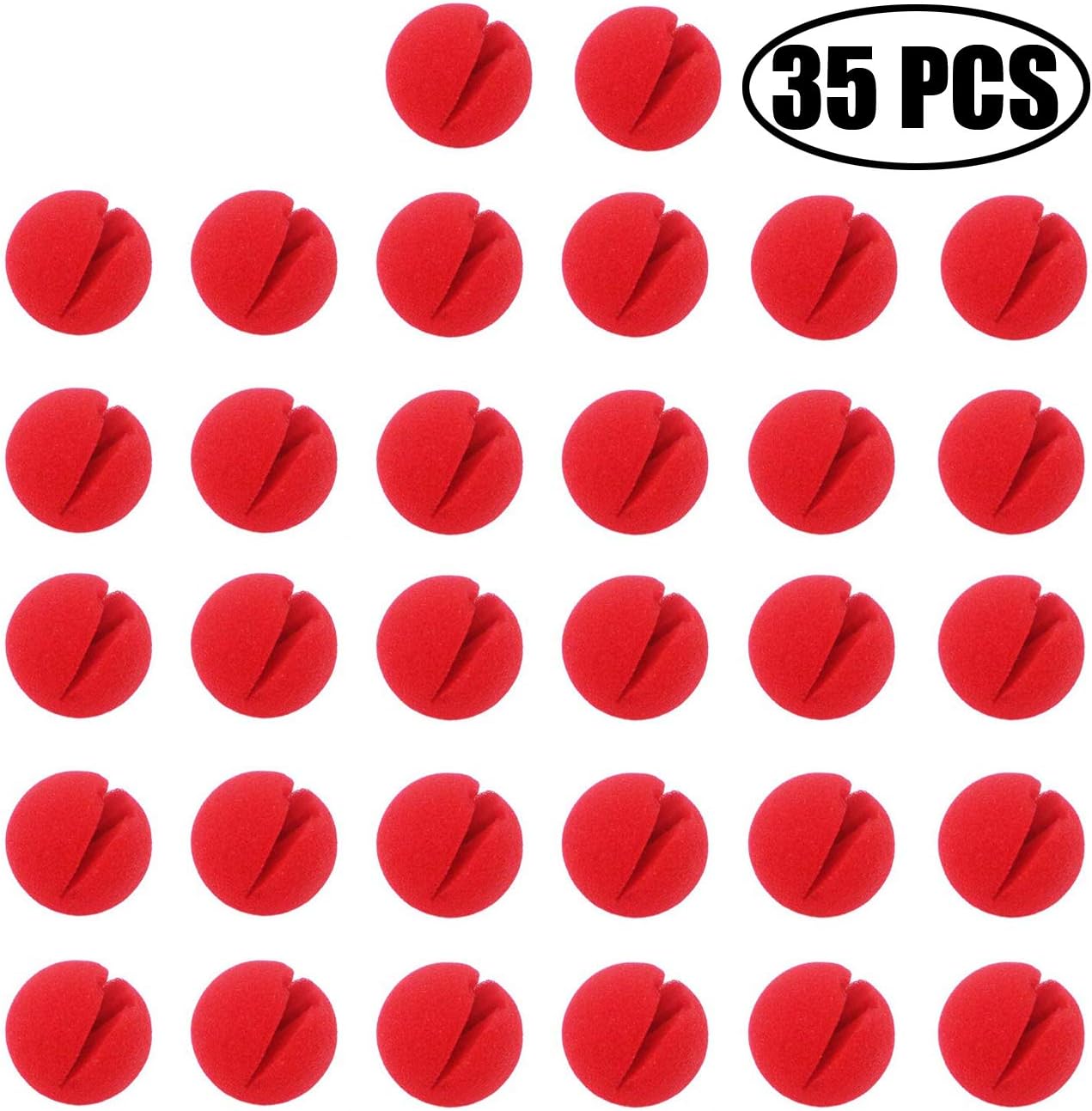 Amazon.com: TIHOOD 35PCS 2"x2" Red Circus Clown Nose Bulk for Party ...