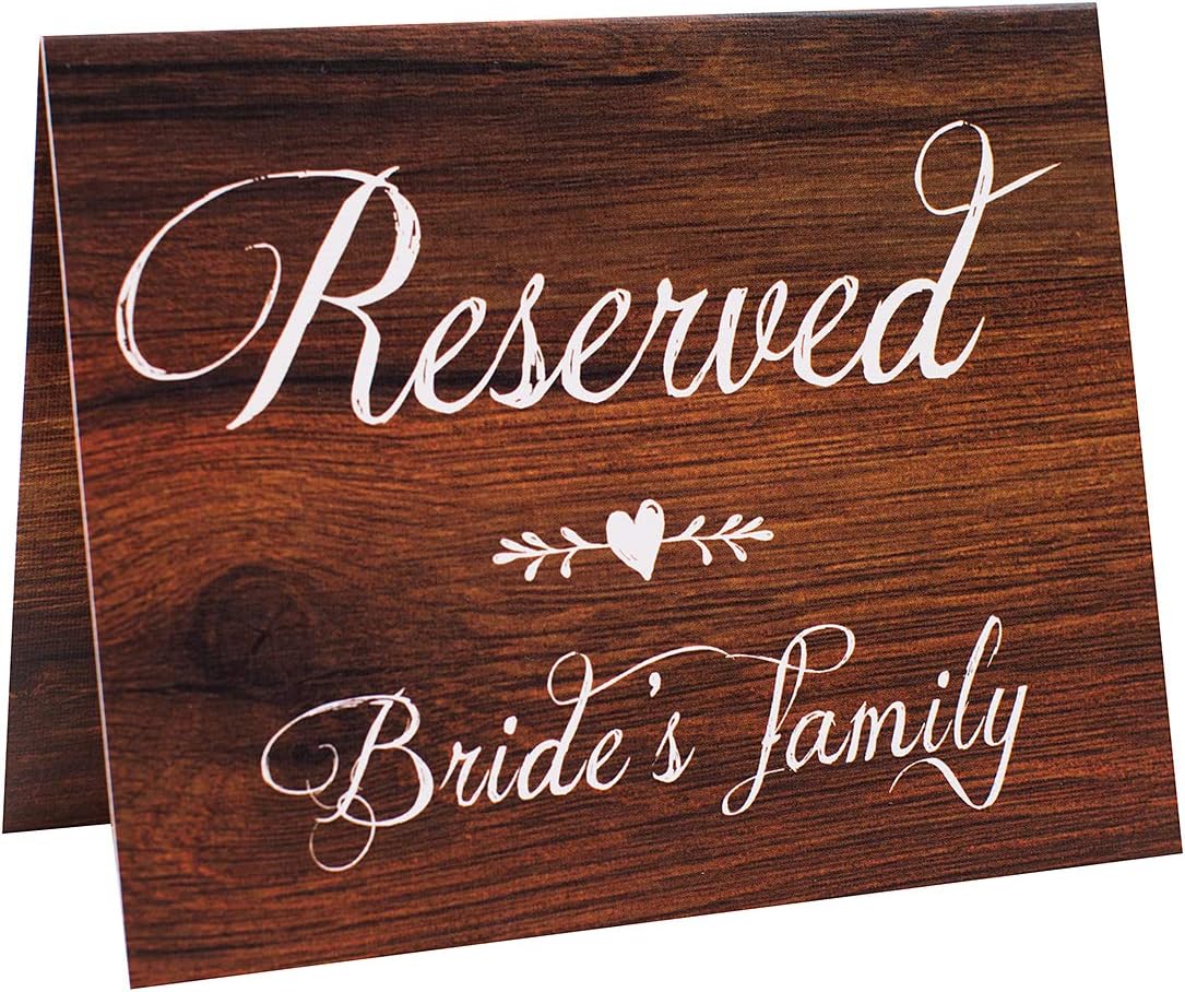 Amazon.com: Reserved Wedding Table Signs | Set of 6 Rustic Wood Look ...