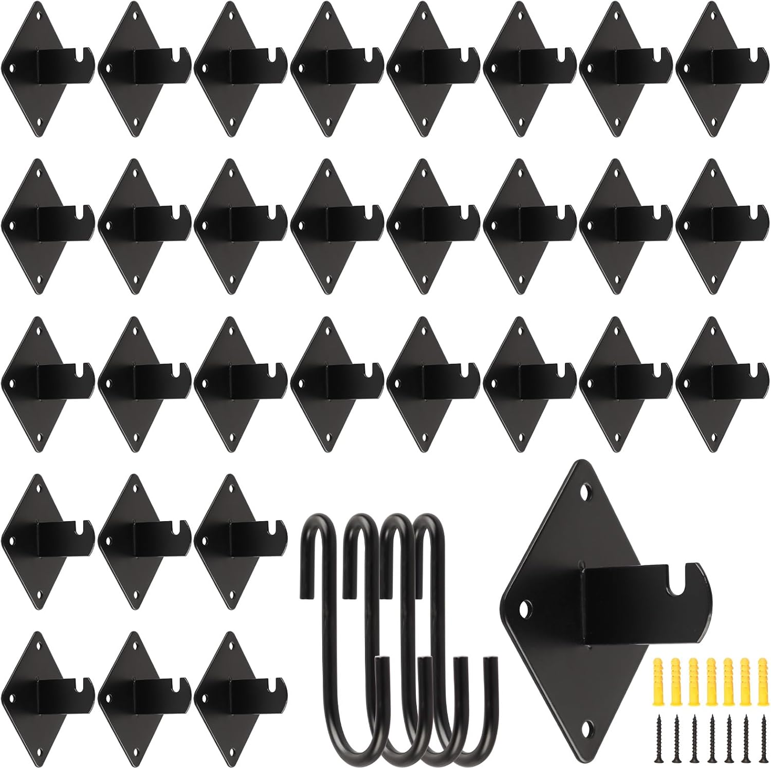 Amazon.com: Alffun Gridwall Mount Brackets Black, 30 Pcs Grid Panel ...