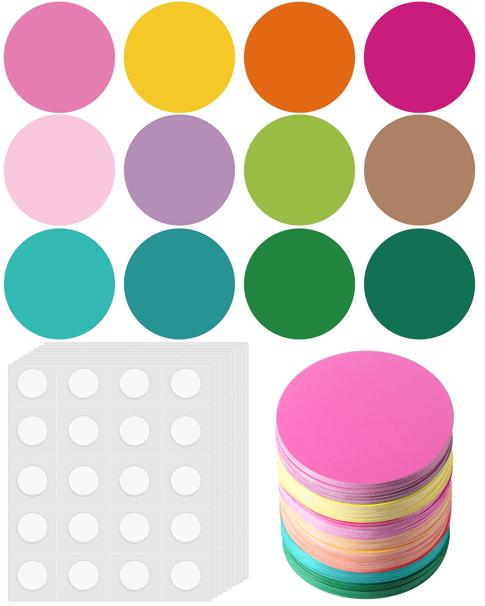 Amazon.com: Dispowreath 600 Pcs Round Cutouts 2 Inch Assorted Color ...