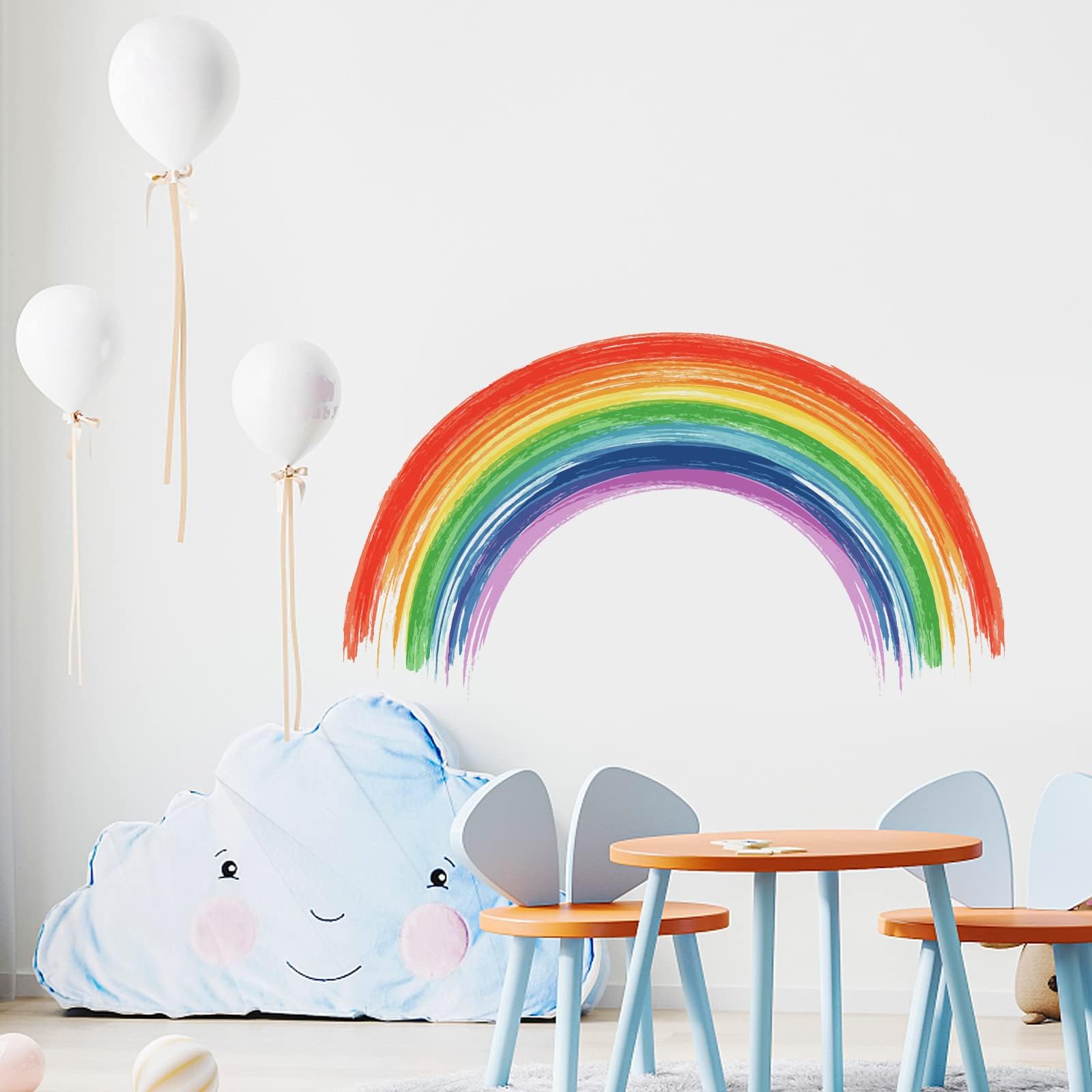 PLIGREAT Large Colorful Rainbow Wall Stickers, Peel and Stick Wall ...