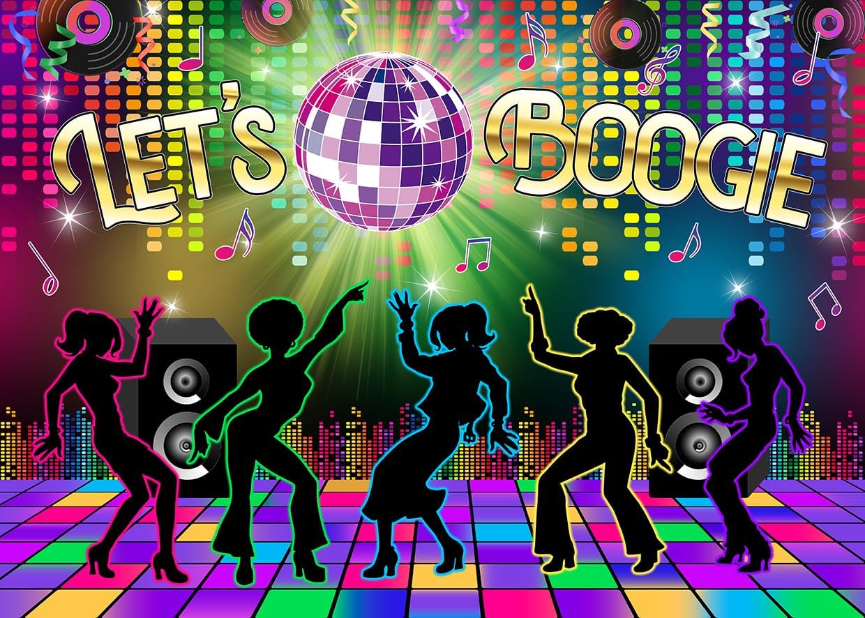 Amazon.com : Alltten 7x5FT Disco Backdrop 70s Backdrops for Party Let's ...