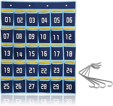 Classroom Hanging Organizer Numbered Pocket Chart for Cell Phones ...