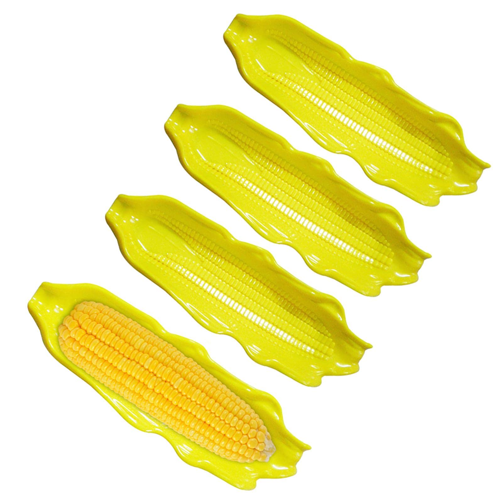 Buy 4 Pack Plastic Corn Trays, Corn Holders for Corn on the Cob Dishes ...