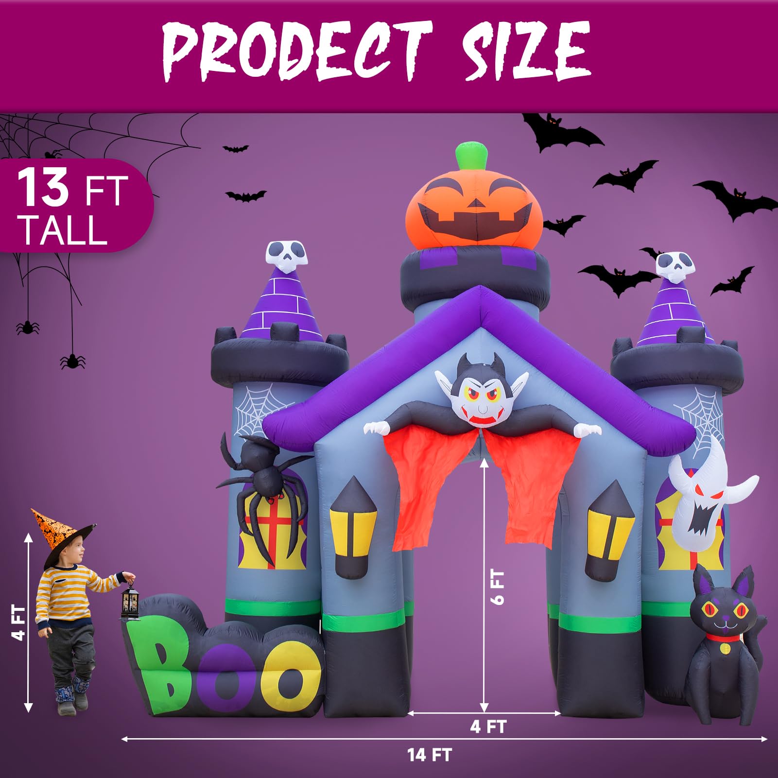 Snapklik.com : 14FT Long & 13FT Tall Halloween Inflatables Outdoor ...