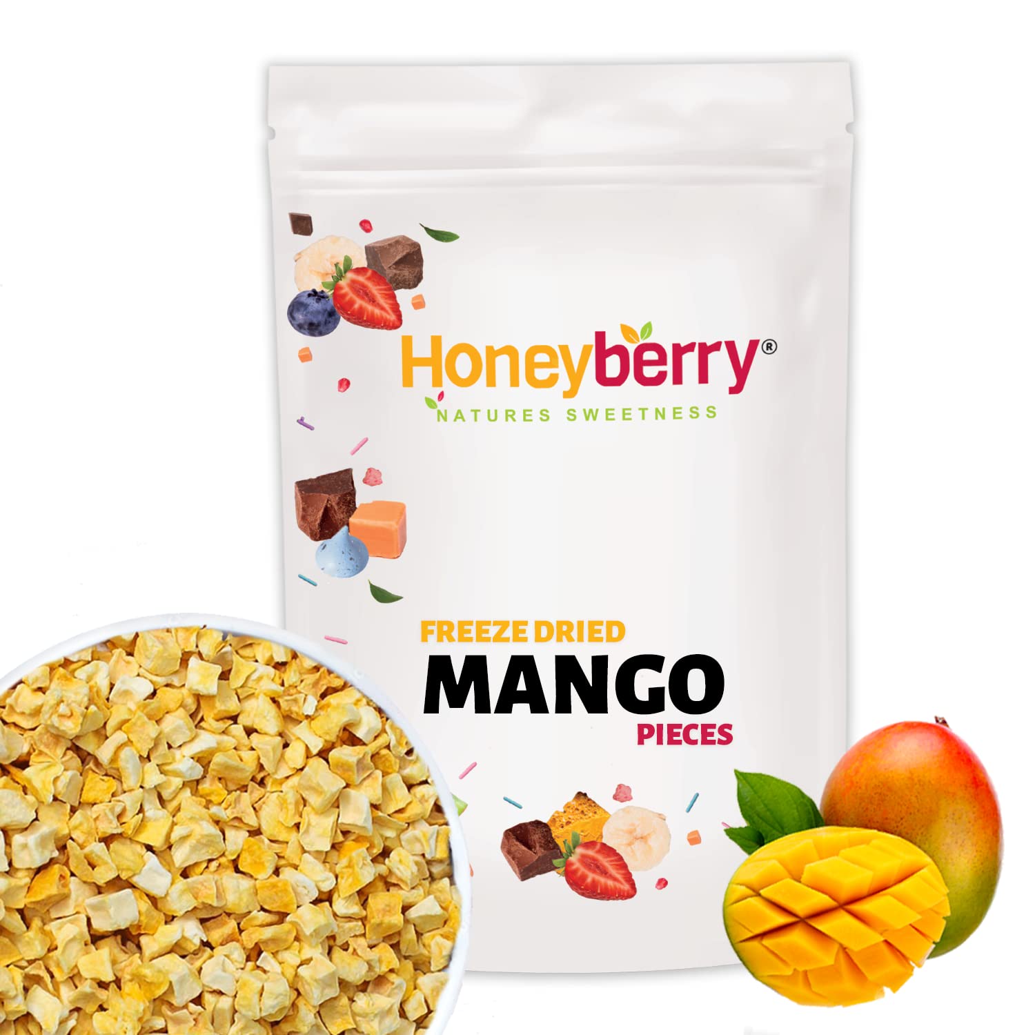 Amazon.com: Freeze Dried Mango Pieces 100g (3.53 oz) - Dehydrated ...