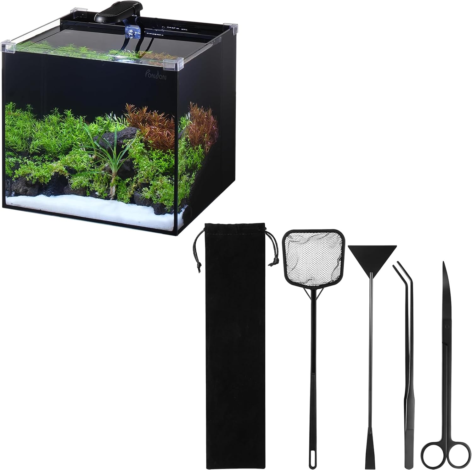Amazon.com : PONDON Aquatic Mastery Duo: 5 Gallon Rimless Glass Betta ...