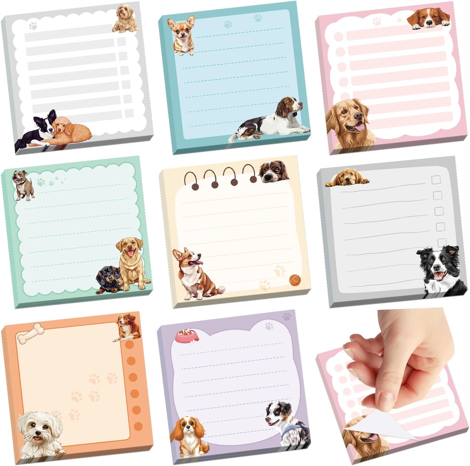 Amazon.com : Dog Notepad Set Cute Sticky Notes Kawaii Sticky Notes Dog ...