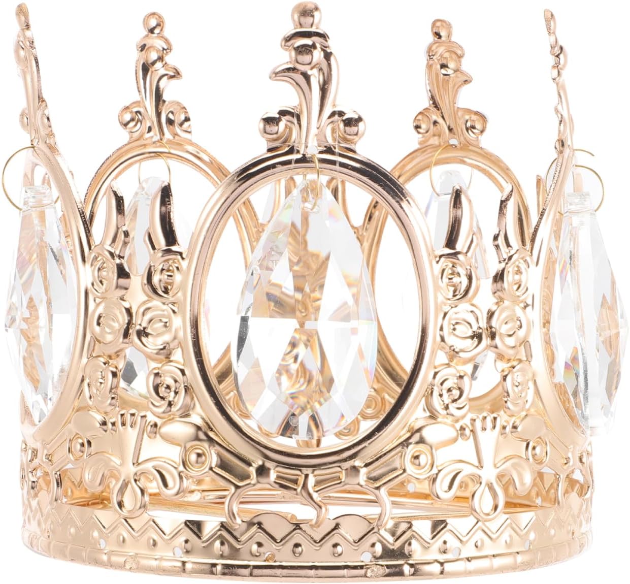 jojofuny DIY Crystal Chandelier Crown Pendant Light Accessory, Retro ...