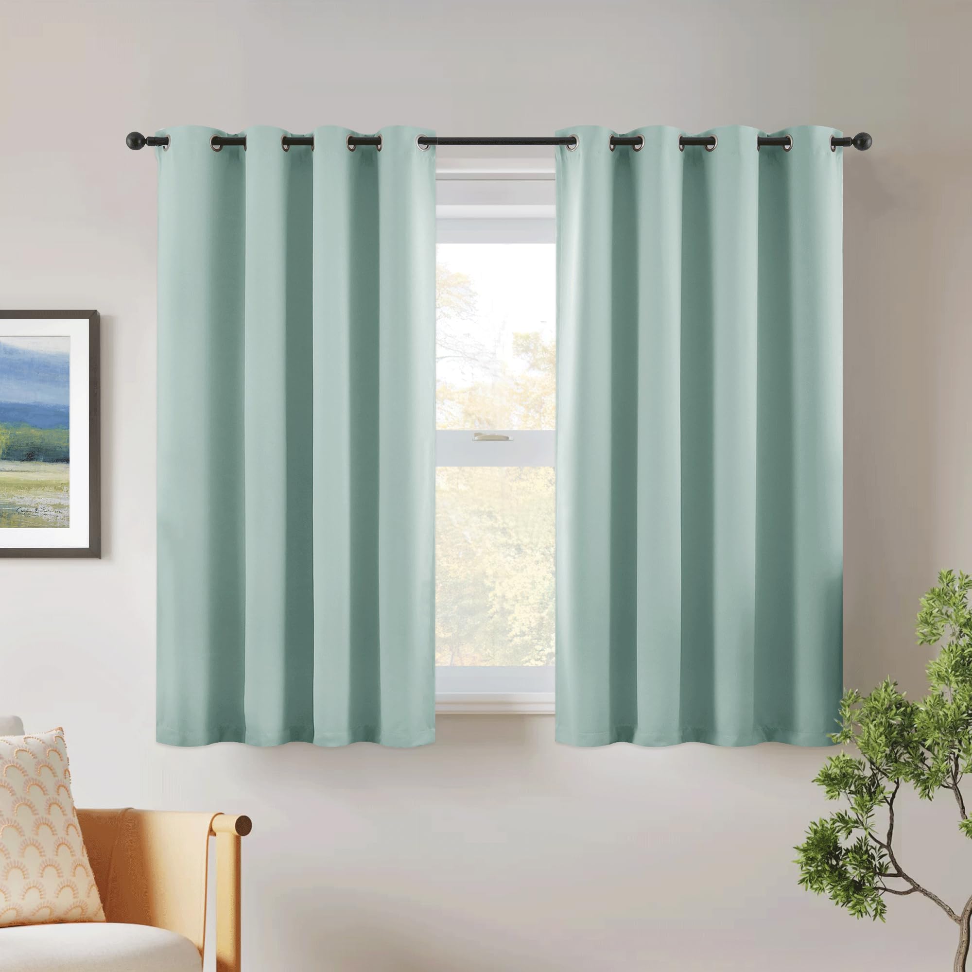 Amazon.com: Beauoop 100% Blackout Curtains 54 Inch Long 2 Panels for ...