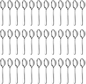 Juego de 36 cucharaditas (6.2 pulgadas), cucharas Pleafind cubiertos ...