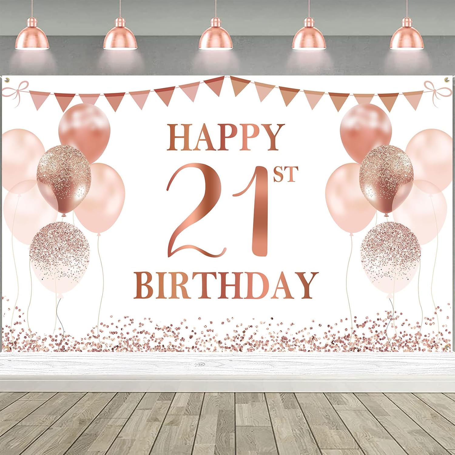 Amazon.com: DARUNAXY 21st Birthday Party Decorations, 6x3.6ft White ...