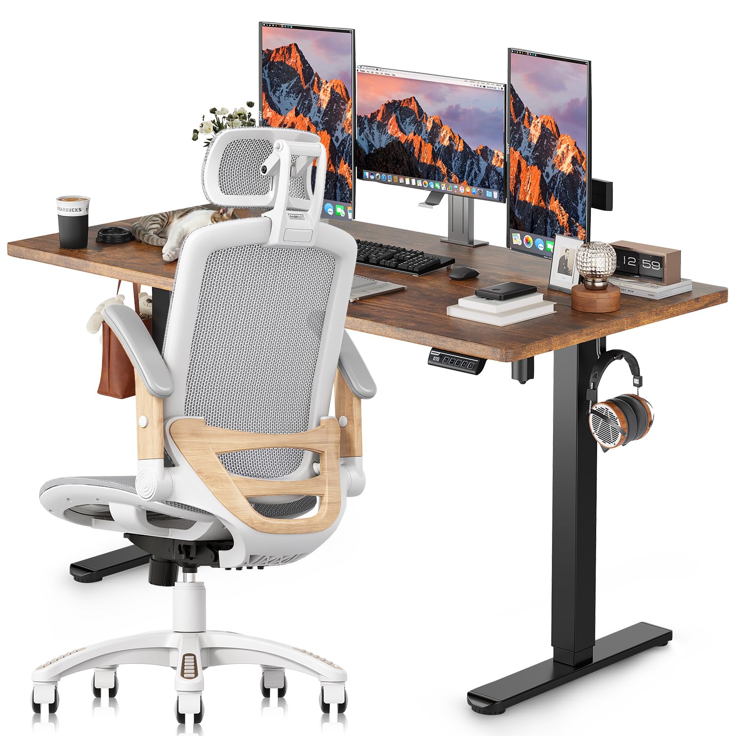 Amazon.com: GABRYLLY Ergonomic Office Chair with Flip-up Arms, Standing ...