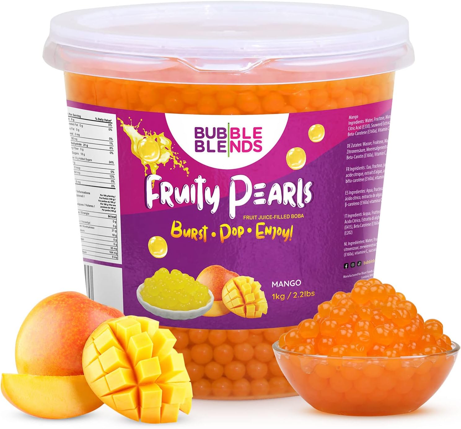 Popping Boba Sabor Mango 1kg – Bubble Blends Perlas Boba con Verdadero ...