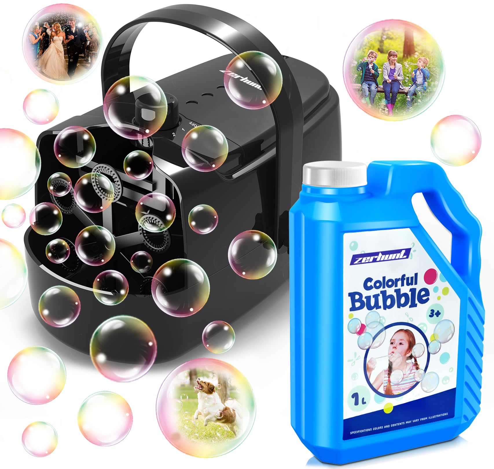 Amazon.com: Bubble Machine Durable Automatic Bubble Blower and Zerhunt ...