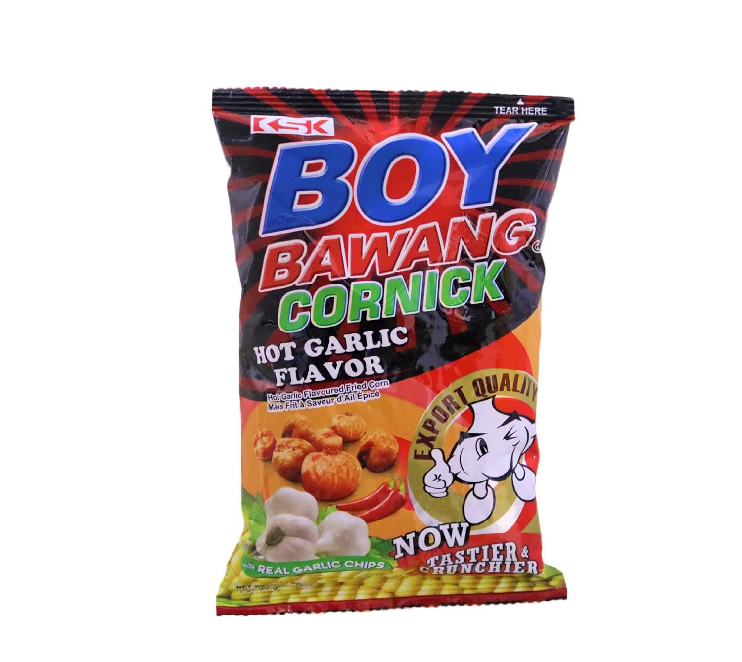 Amazon.com: Boy Bawang Cornick Hot Garlic Flavored Fried Corn, 100g/3.5 ...