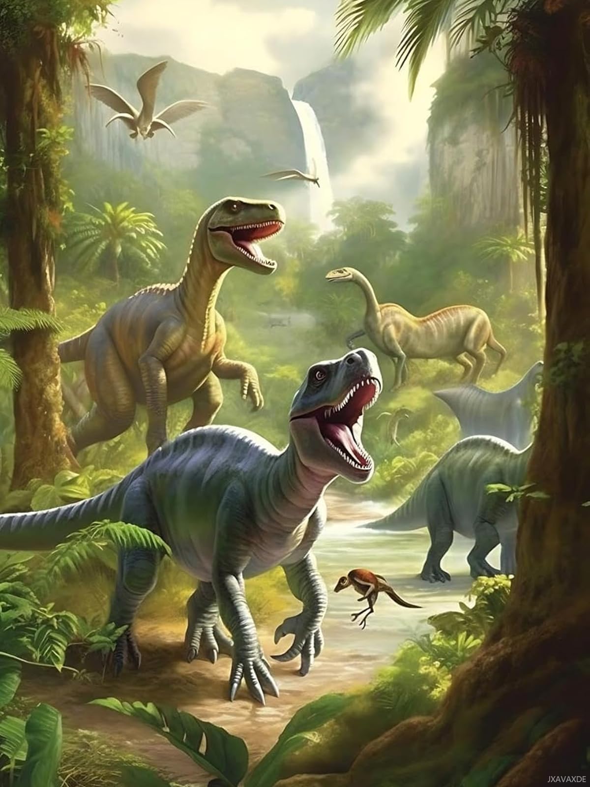 Amazon.com: JXAVAXDE Dinosaur Diamond Painting Kits Dinosaurs in Jungle ...