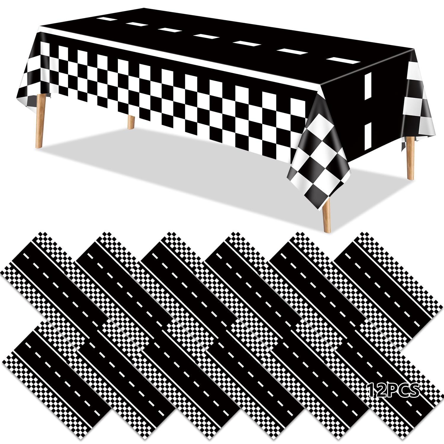 Amazon.com: PIXHOTUL 12 Pcs Racing Car Table Cloths, Car Birthday Party ...