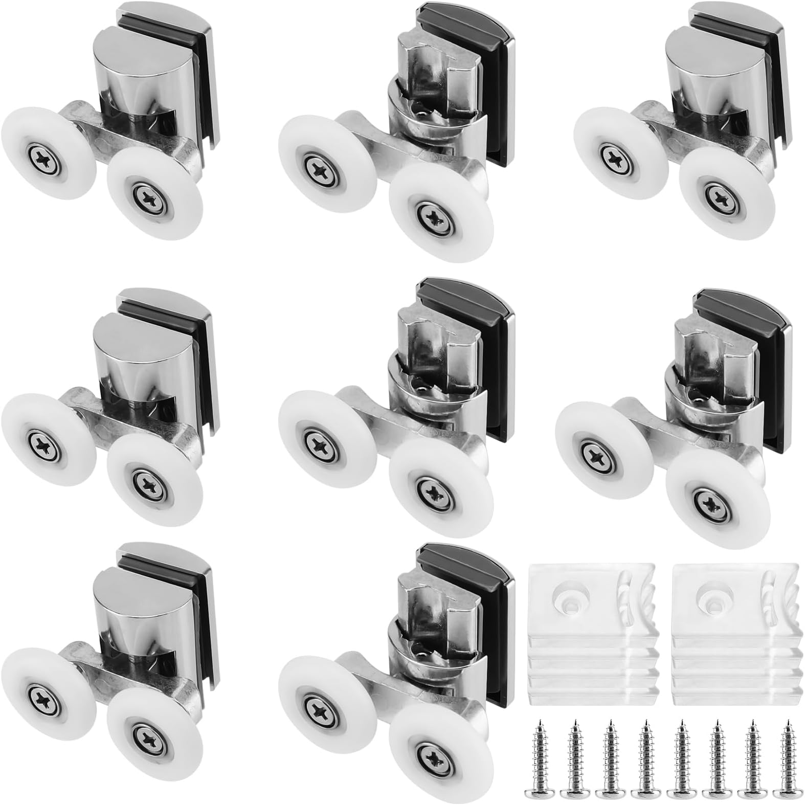 FUNSUEI 8PCS 23mm Shower Door Rollers, Shower Screen Rollers, Sliding ...