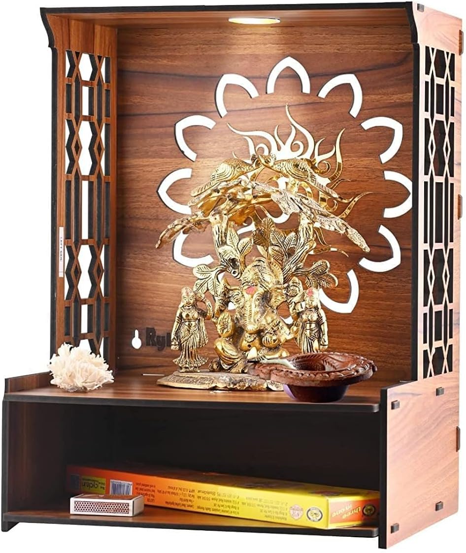 Amazon.com: Home Temple for Home Pooja Mandir for Home Beautiful Wooden ...
