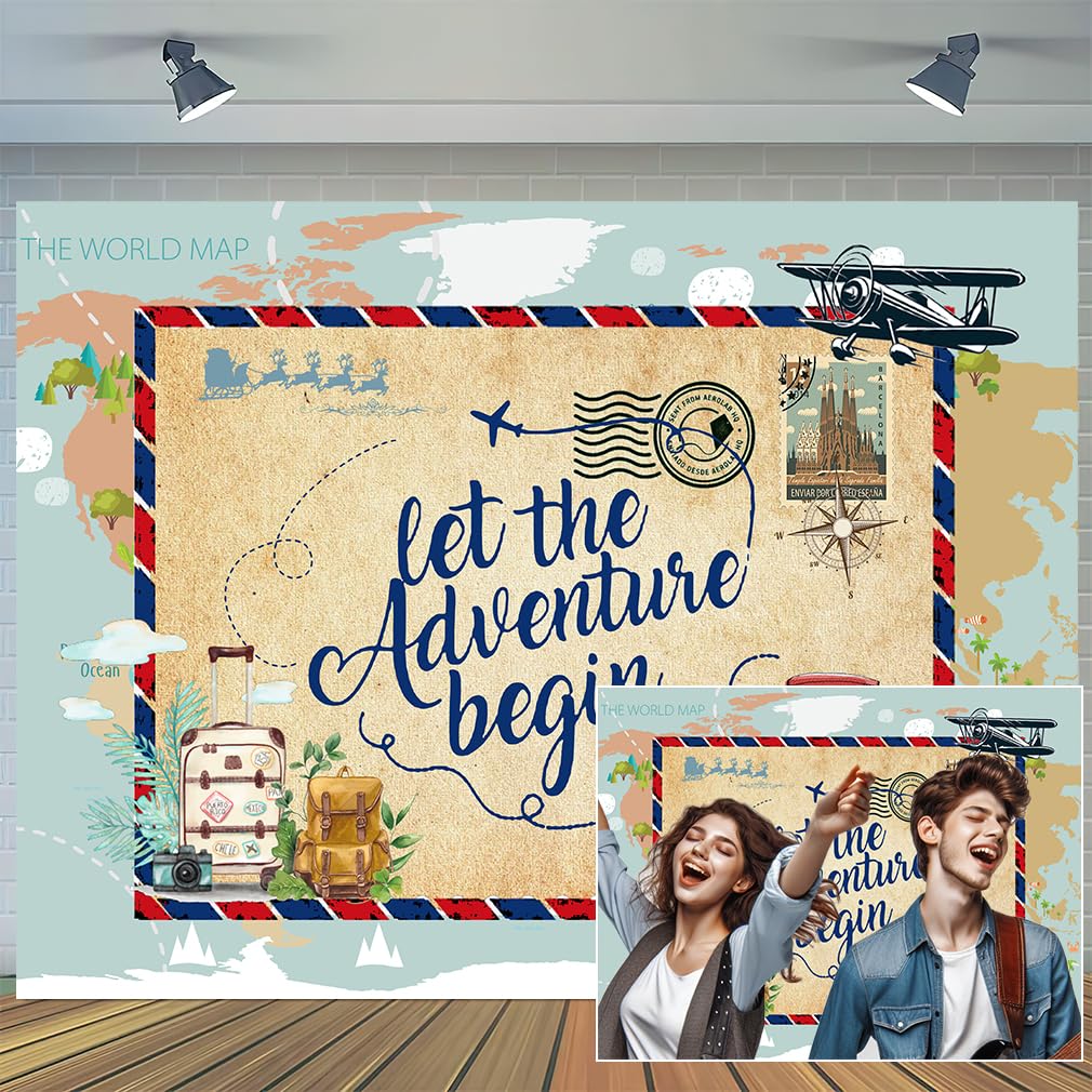Amazon.com : Let The Adventure Begin Photography Backdrop, Adventure ...