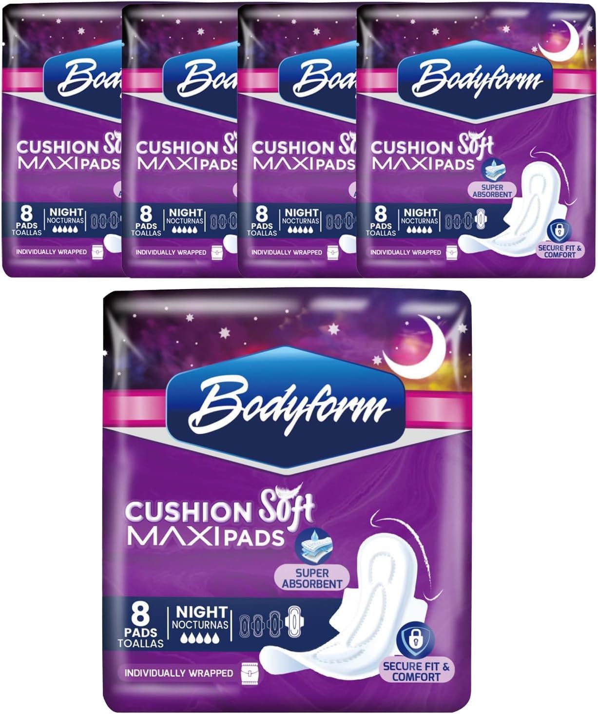 Amazon.com: Bodyform Maxi - Value Sanitary Napkins, Cushion Soft Always ...