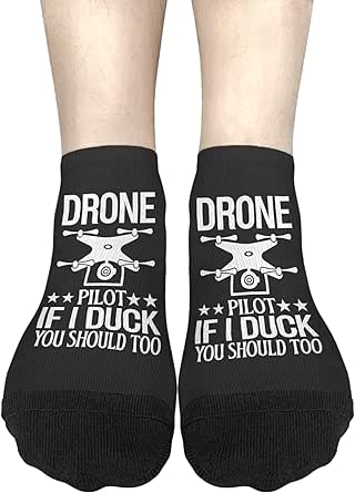 Amazon.com: Drone Pilot If I Duck You Should Too Mens Socks Ankle Low ...