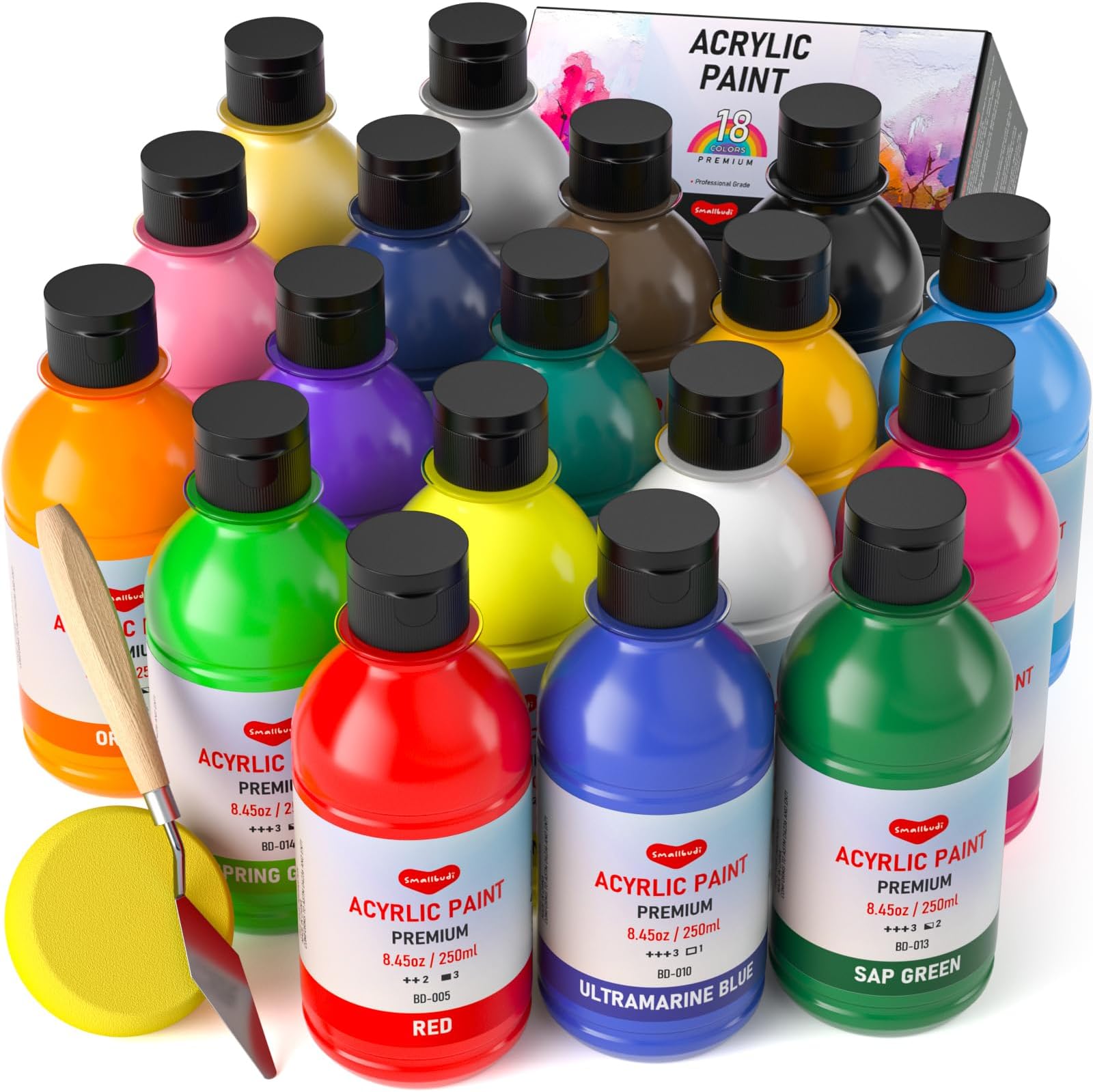 Amazon.com: REALART Large Acrylic Paint Set Bulk (8.45oz / 250ml) Bulk ...