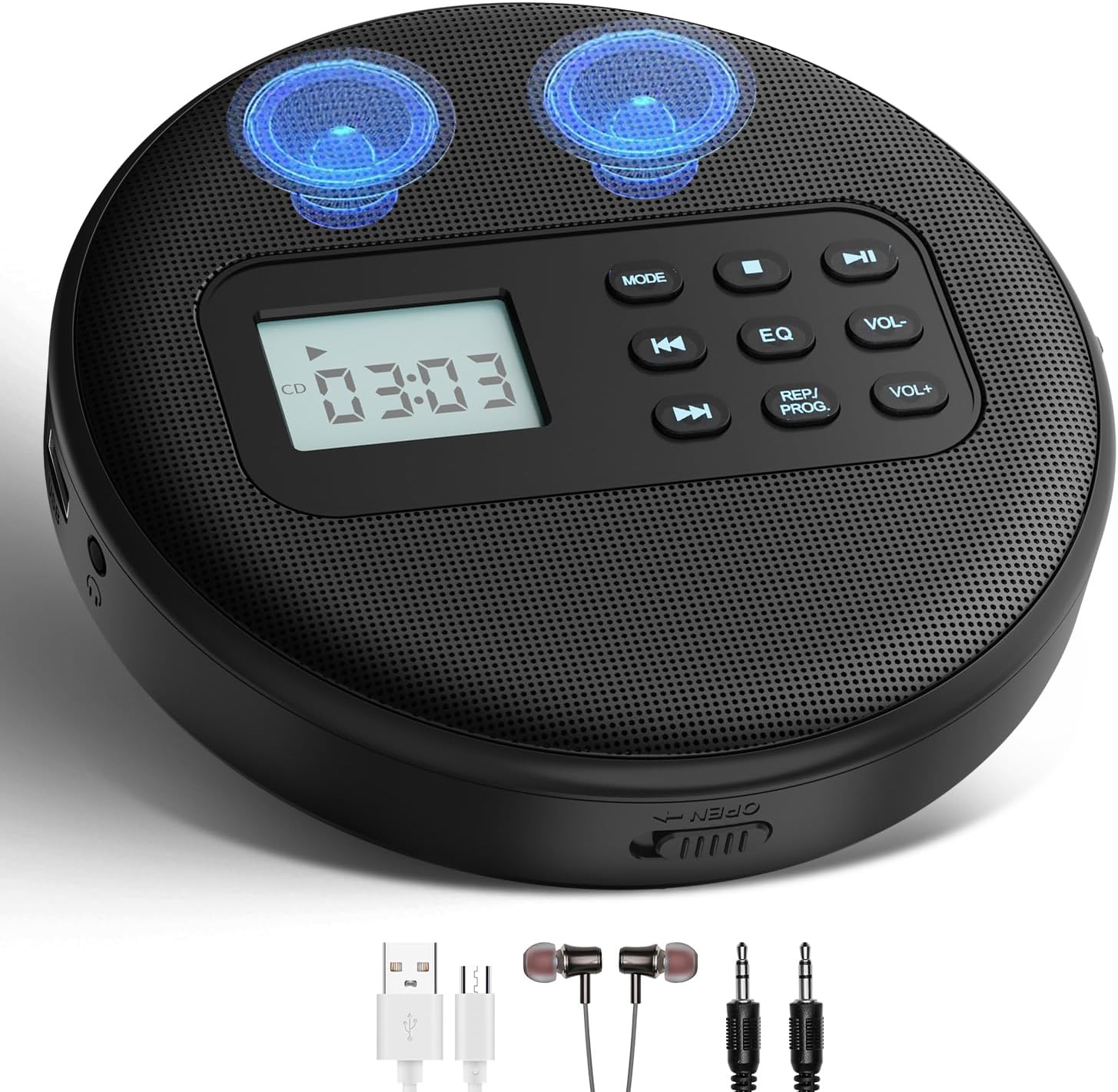 Amazon.com: Craig CD2808-BL Personal CD Player with Headphones in Blue ...