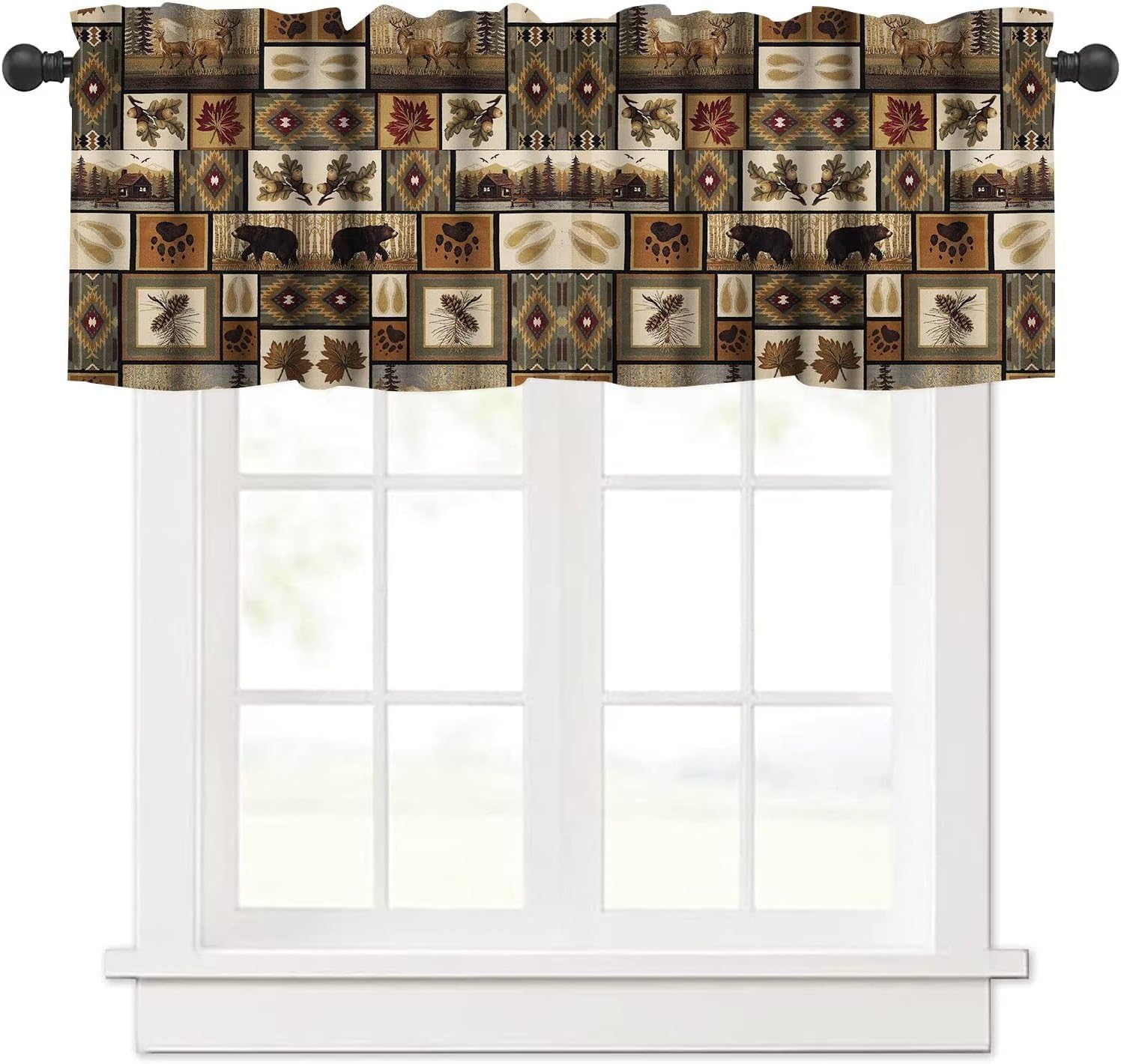 Amazon.com: ICMOLYYENLO Vintage Farmhouse Valance Vintage Wildlife ...