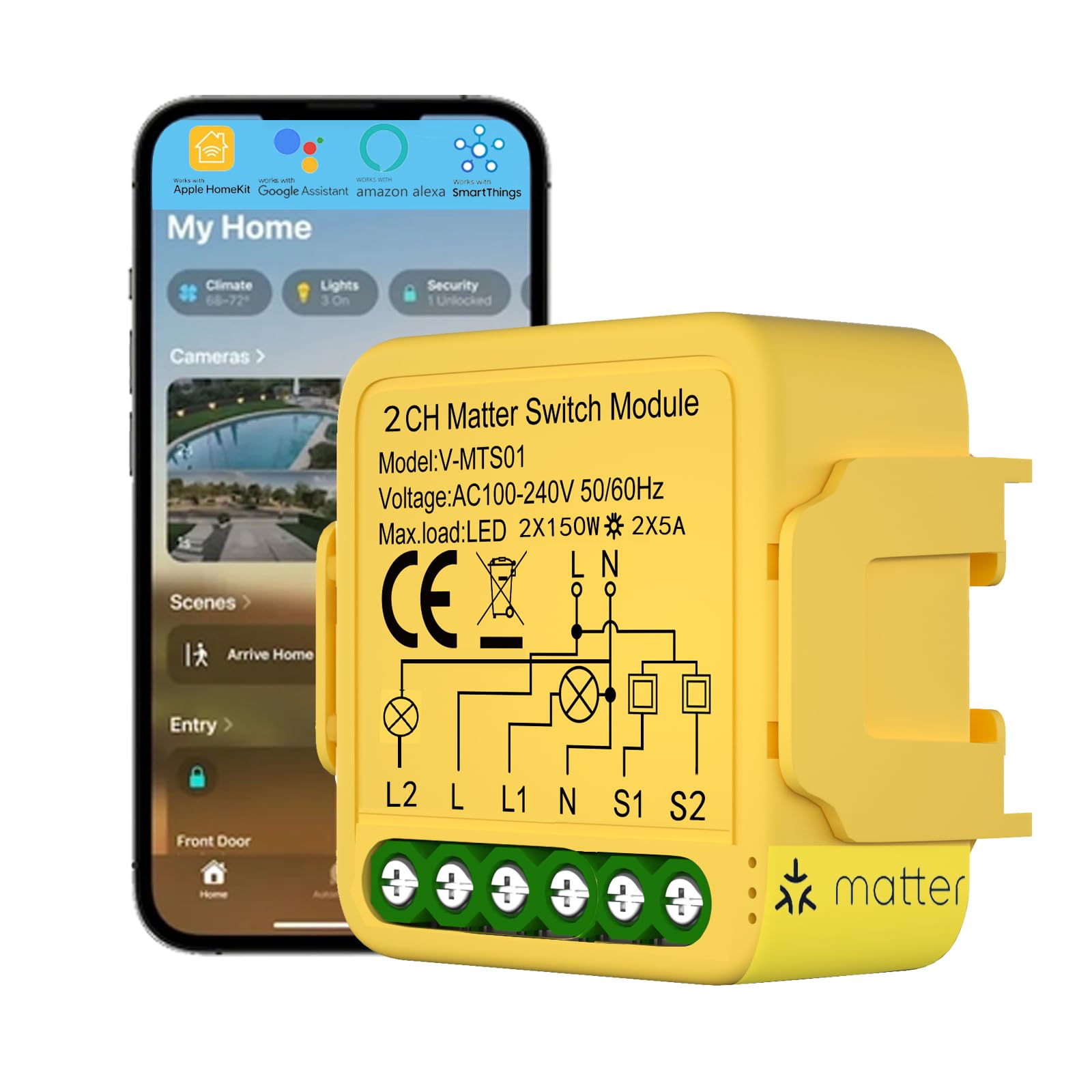 Matter Smart Switch Module Diy Light Relay Switch Works Apple ...