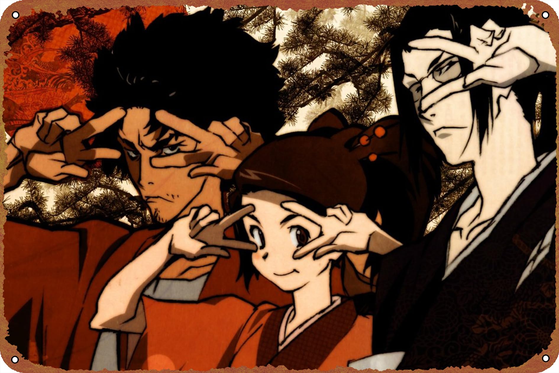 Amazon.com: Samurai Champloo Poster Tin Plate Metal Style Cafe Home Bar ...