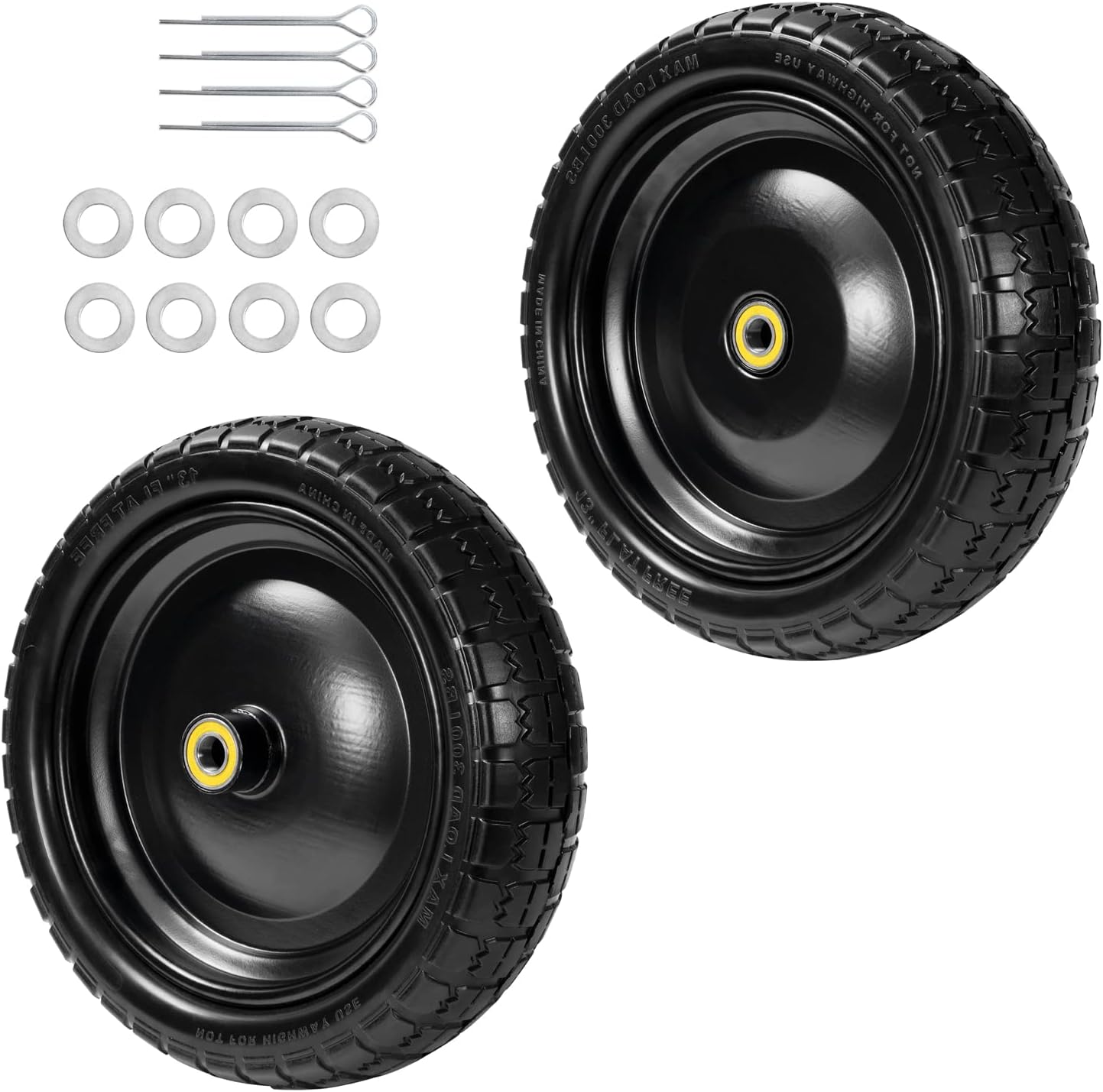 Amazon.com: LTNICER Wheelbarrow Tire Flat Free 14.5",Fits 4.80/4.00-8 ...