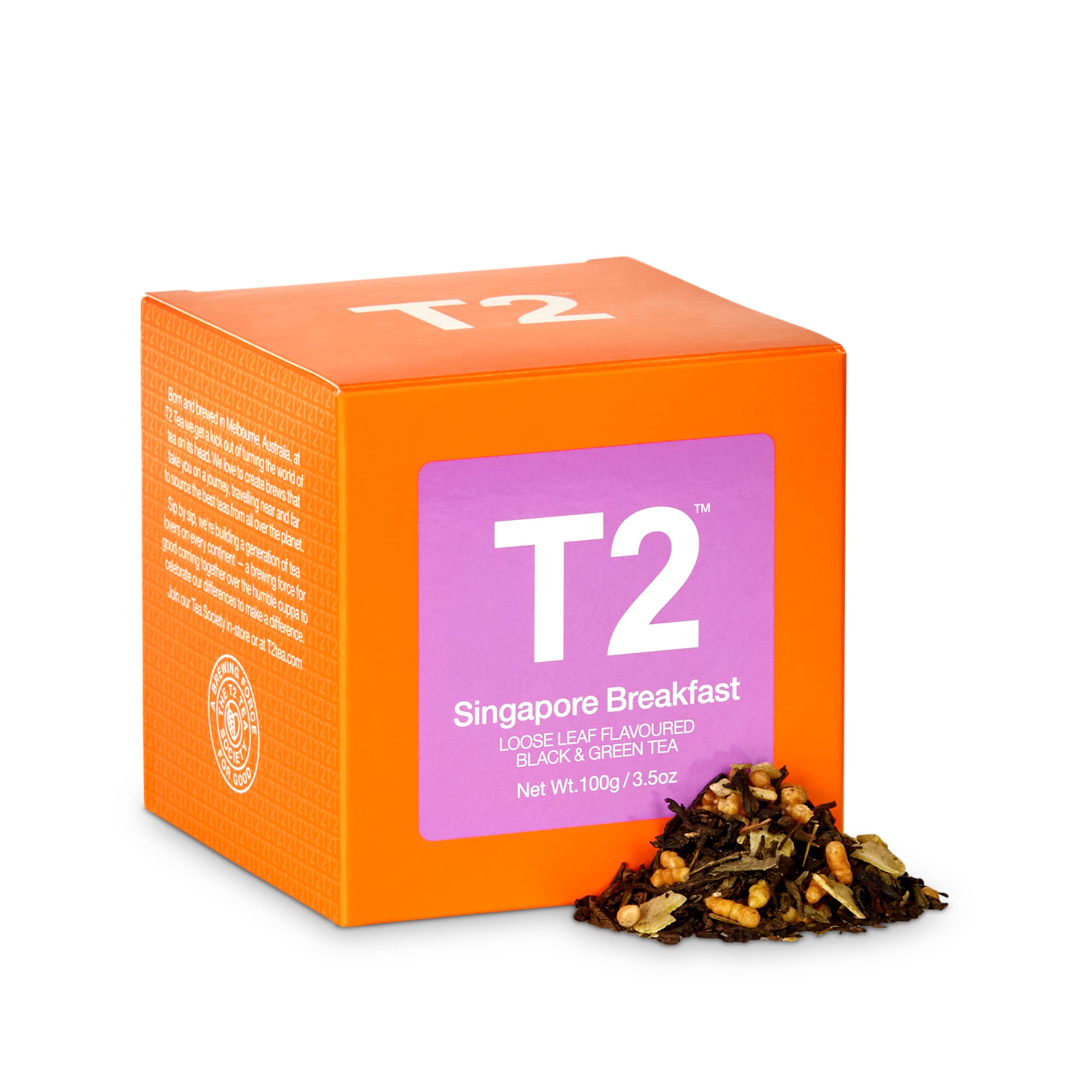 T2 Tea Singapore Breakfast Loose Leaf Black Tea In Gift Cube, 100g ...
