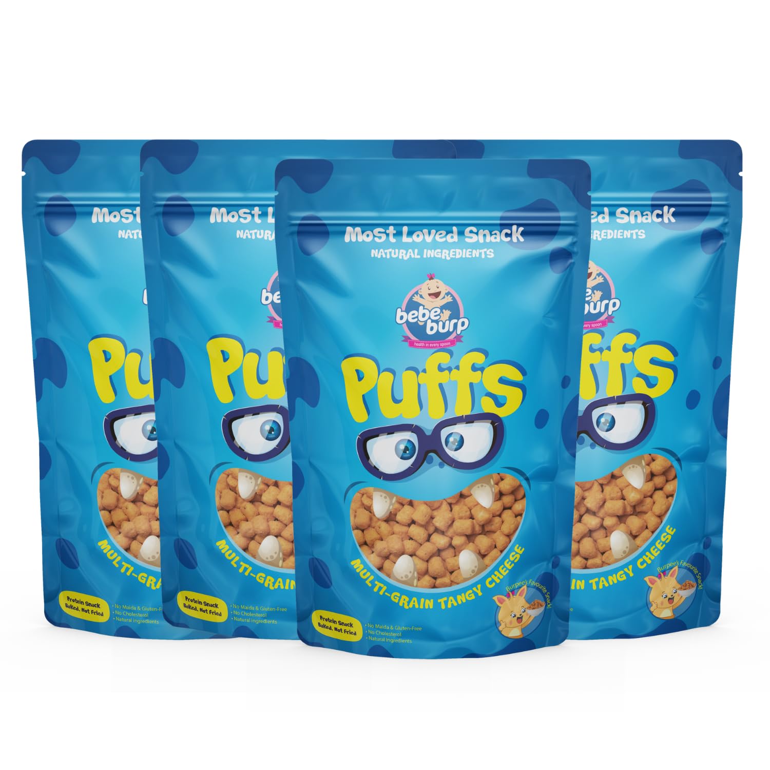 BE'BE' BURP Healthy Puff Snacks | Multigrain Tangy Cheese |Baked Puffs ...