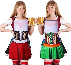 Amazon.com: ATROPOS 2 Pcs Oktoberfest Apron Female German Oktoberfest ...