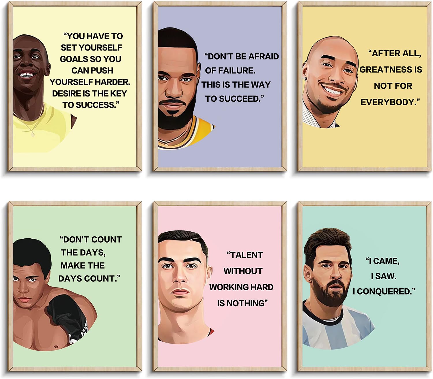 Amazon.com: Famous Sports Person Inspirational Quote Wall Art Print ...