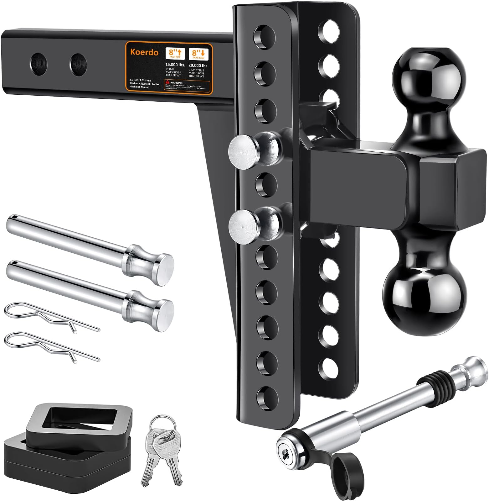 Amazon.com: Adjustable Trailer Hitch -Drop Hitch-Tow Hitch Fits 2 inch ...