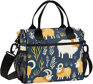 Amazon.com: FULUHUAPIN Goat Lunch Bag Women, Preppy Teen Insulated ...